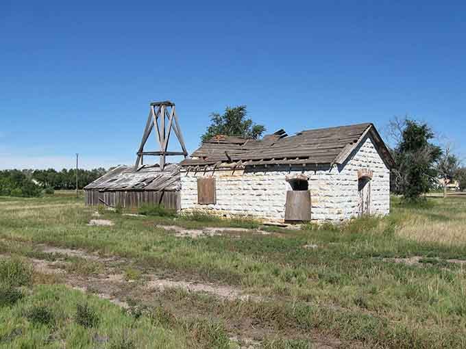 Historic structures like this weathered building remind us that permanence once meant something different.