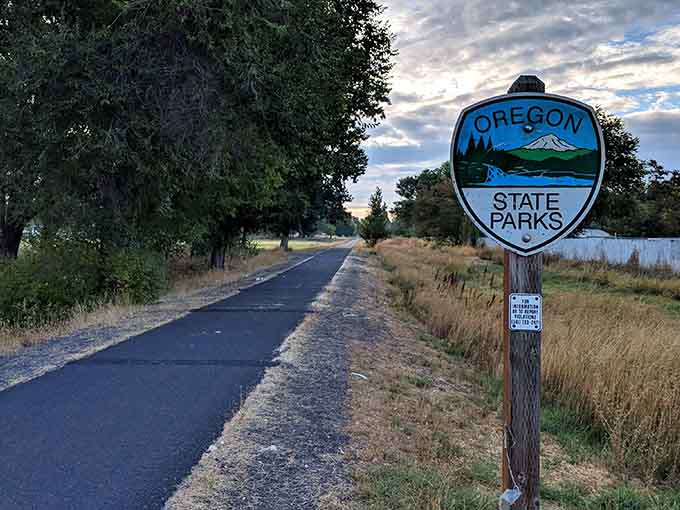 The OC&E Woods Line State Trail stretches endlessly, perfect for biking without dodging traffic or your sanity.
