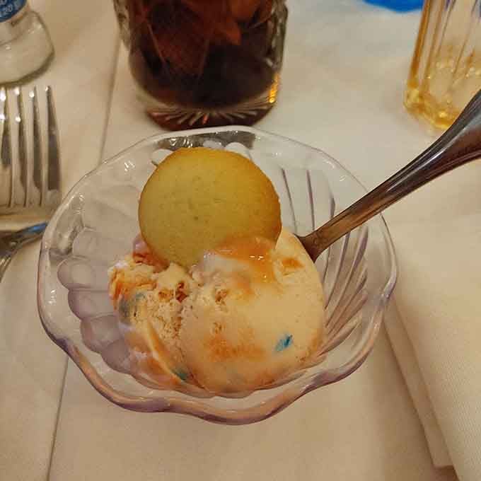 Ice cream in a vintage glass dish, because some desserts deserve presentation that matches their deliciousness perfectly.