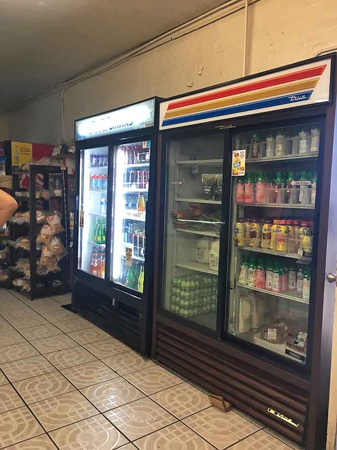 Cold beverages waiting patiently to accompany your haul of warm pastries and savory tamales&mdash;perfect pairing territory.