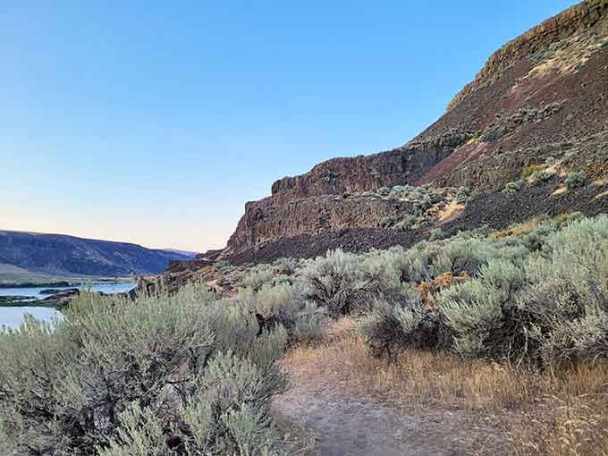 The layered basalt cliffs tell millions of years of volcanic history in one spectacular geological textbook.