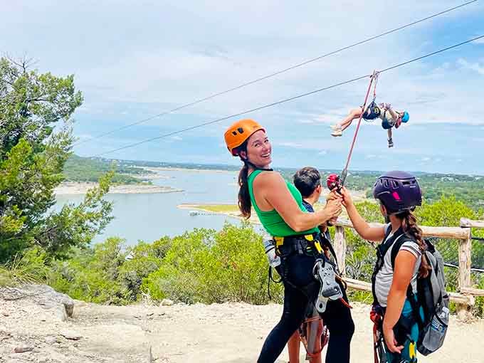 Nothing bonds a family quite like conquering fears together while suspended high above the stunning Hill Country landscape.