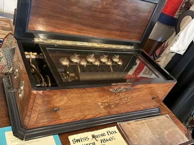 A Swiss music box from the 1840s, proving that people have always needed something fancier than humming to themselves.