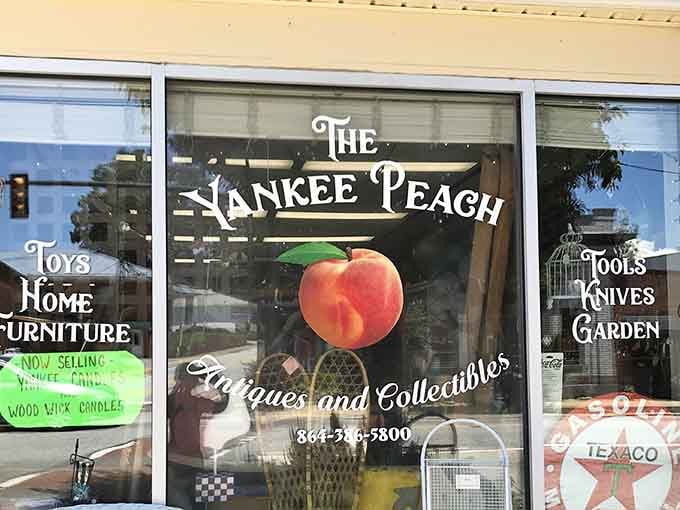 The Yankee Peach somehow makes antique shopping sound both patriotic and delicious, which is quite the marketing achievement.