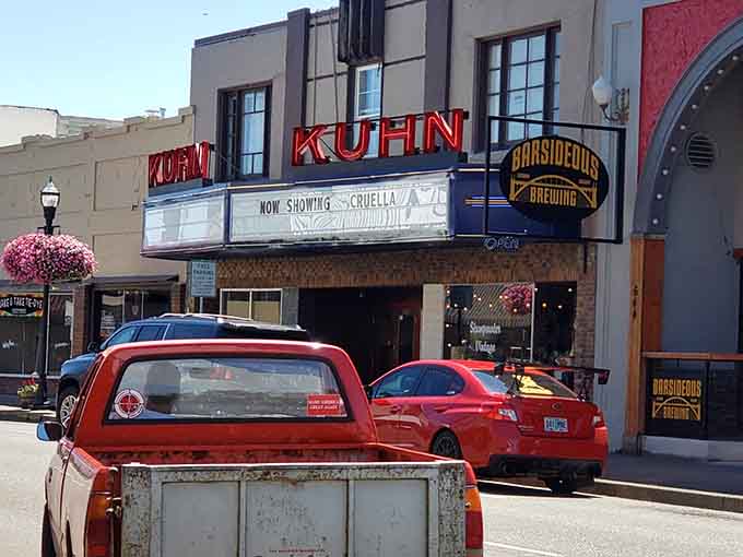 The historic Kuhn Cinema keeps movie magic alive downtown, where popcorn costs less than your mortgage payment.