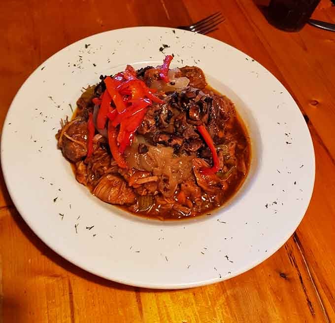 George's Goulash delivers tender meat in rich sauce that'll have you reconsidering your goulash standards forever.