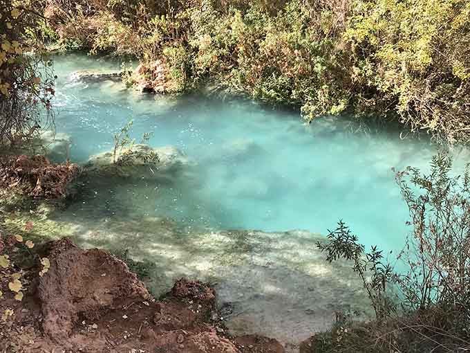 That impossible blue-green color looks like someone dumped food coloring in the water, but it's completely natural.