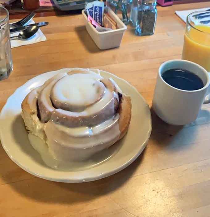 The coffee looks appropriately strong for tackling that pastry mountain, like bringing proper equipment to climb Everest.