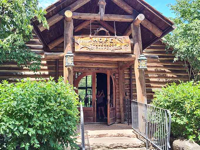 This rustic chapel looks like it wandered straight out of a frontier novel into reality.