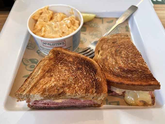 Pairing your Reuben with creamy mac and cheese is the kind of decision your taste buds will thank you for immediately.