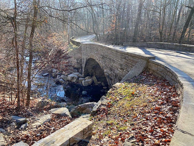This historic stone bridge has been connecting people to nature since your grandparents were probably dating.