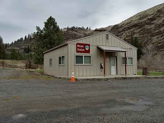 The Minam Station stands ready to welcome river travelers, a humble gateway to one of Oregon's wildest corners.