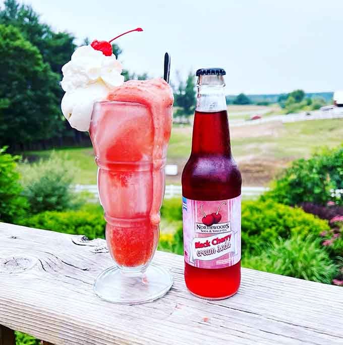 That cherry float looks like summer in a glass, complete with whipped cream and a side of nostalgia.
