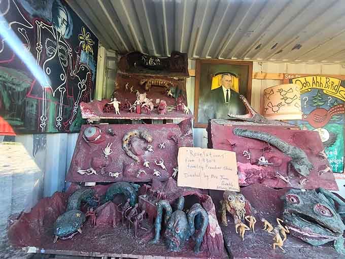 This elaborate mixed-media installation proves that creativity knows no bounds when imagination meets salvaged materials and bold vision.