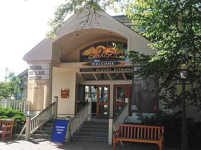 The entrance building welcomes you to explore science, mystery, and history all under one charming roof here.