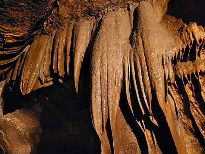 These flowstone formations took thousands of years to create, making your morning commute seem suddenly very insignificant.
