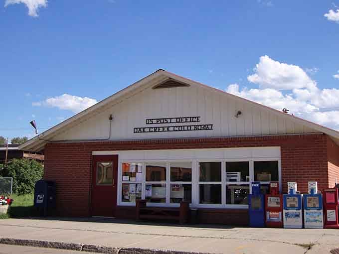 The post office's brick facade and white trim represent small-town America where everyone still knows your name and address.