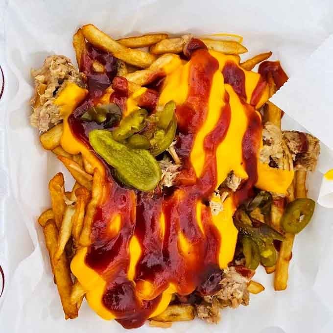 These loaded fries are what happens when someone asks "how much is too much?" and gets laughed out.