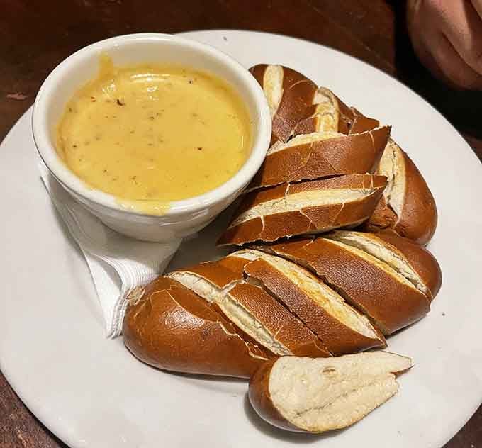 Soft pretzels with cheese sauce: because sometimes you need a warm hug in carbohydrate form.
