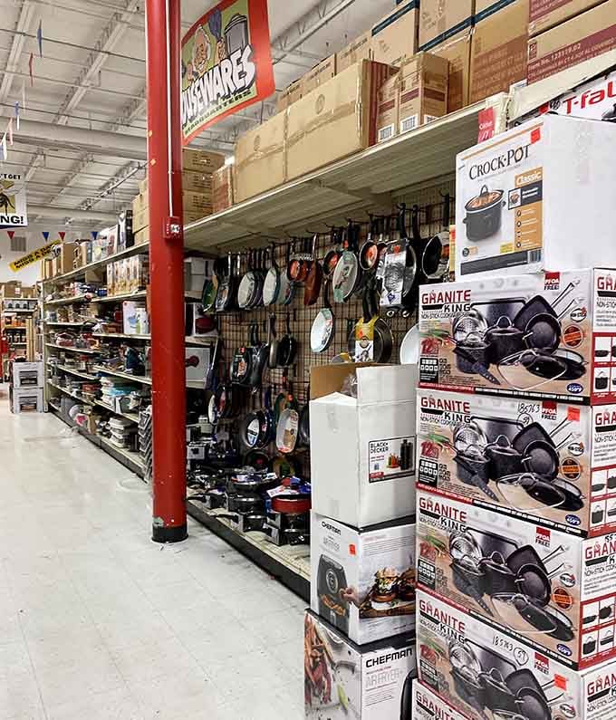 Cookware hanging like culinary trophies, each piece a testament to the art of the deal.