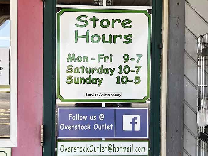 Open seven days a week means your bargain hunting schedule just got infinitely more flexible and convenient.