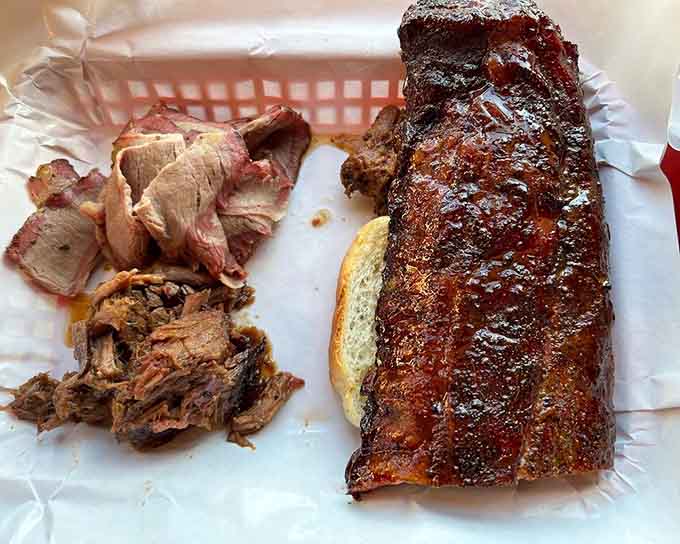 Three meats, one plate, zero regrets about the calories you're about to consume with joy.
