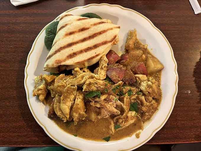 British curry with warm pita bread brings multicultural UK flavors straight to your Indiana table beautifully.