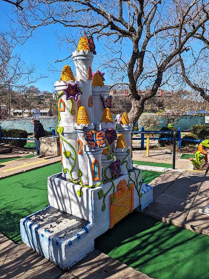 Putt your ball straight into a fairytale castle, because apparently regular windmills were just too boring for Austin.