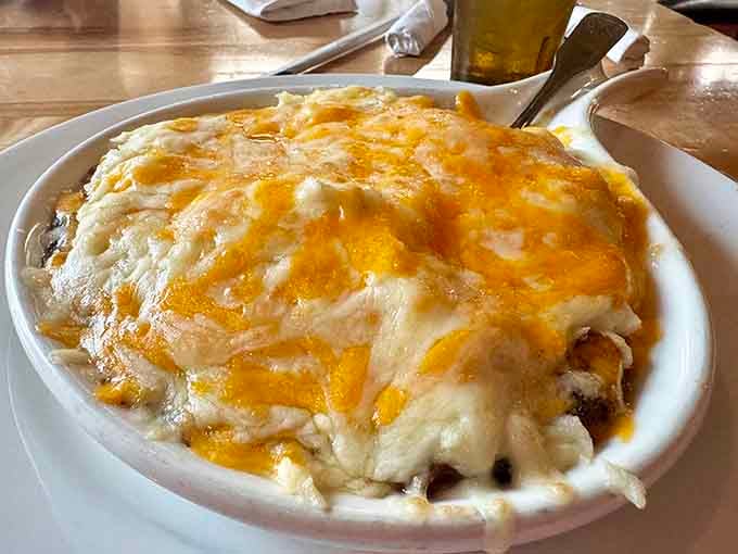 Shepherd's pie with enough melted cheese on top to make you forget every diet you've ever considered starting tomorrow.