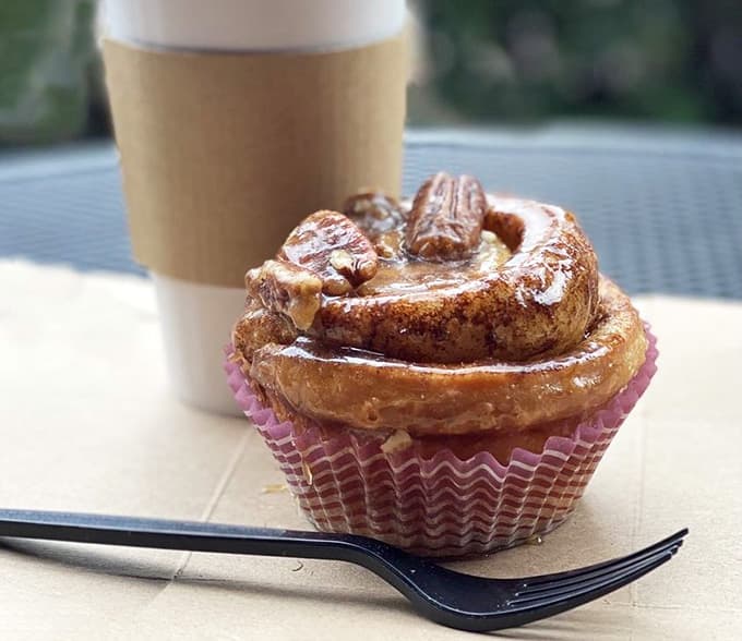 That pecan sticky bun is basically morning glory wrapped in caramel, and yes, you absolutely deserve it.