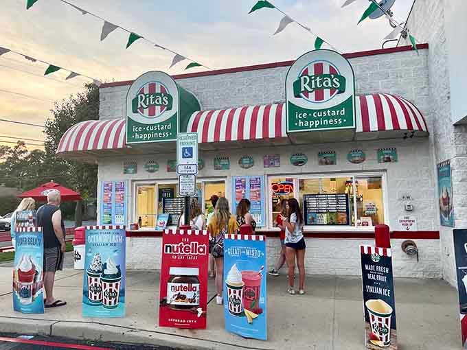 Rita's striped awnings promise Italian ice relief when the Jersey summer heat becomes officially unbearable.