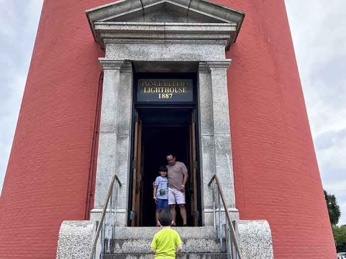 The tower entrance beckons visitors to begin their vertical journey through maritime history and amazing Atlantic panoramas.
