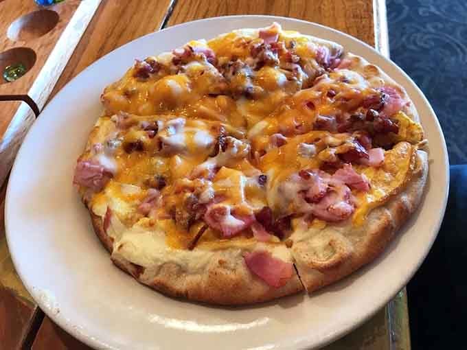Breakfast pizza on pita bread proves that sometimes the best ideas come from thinking outside the dough.