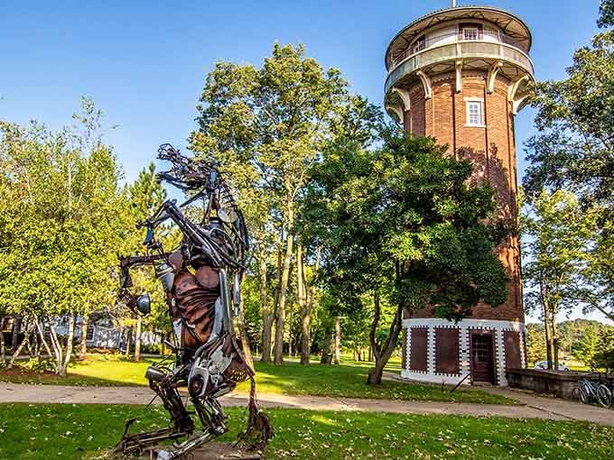 The Anderson Center's historic water tower stands as a quirky landmark you'll spot from miles away.