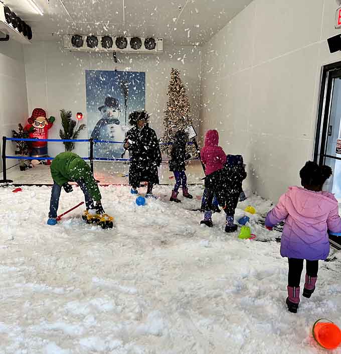 These kids are experiencing winter weather without anyone having to explain what "wind chill factor" means. Perfect parenting.