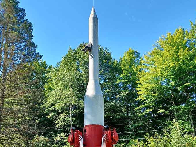 This rocket ship aims for the stars, proving that space exploration starts in someone's backyard.