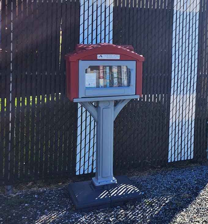 Even the Little Free Library gets in on the action, offering pre-show entertainment for the early arrivals.