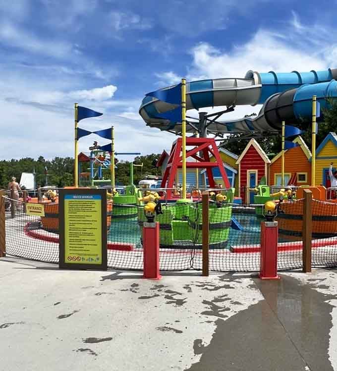 Splashworks keeps the youngest visitors entertained with colorful chaos and the universal joy of getting completely soaked.