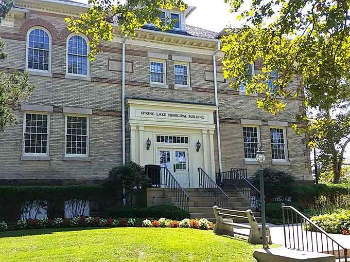 Even the municipal building looks like it could host a Jane Austen adaptation without changing a thing.