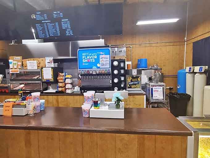 The concession stand serves up all your favorites, because no movie is complete without proper snacks.