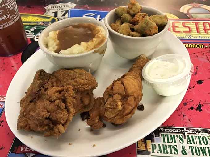 Fried chicken with a golden crust so perfect it deserves its own documentary series.