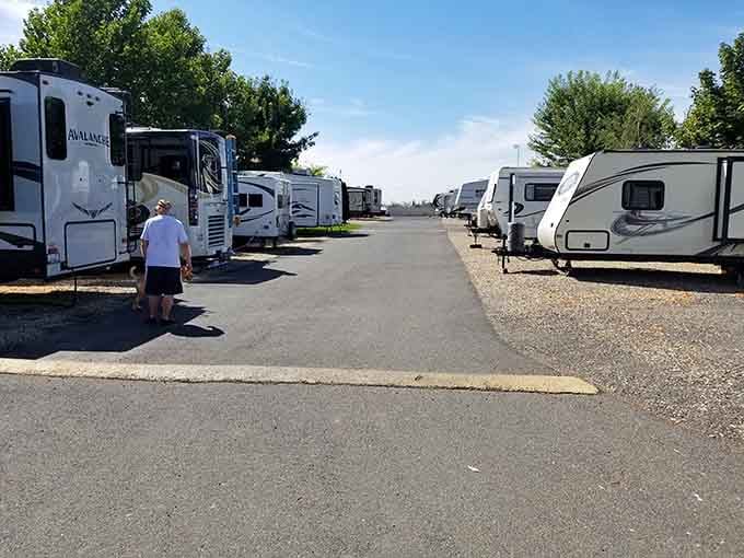 The RV park welcomes travelers with wide-open spaces, because not everyone wants to camp elbow-to-elbow with strangers and their generators.