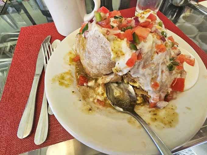 This smothered burrito situation is what happens when a diner decides to show off its creative side beautifully.