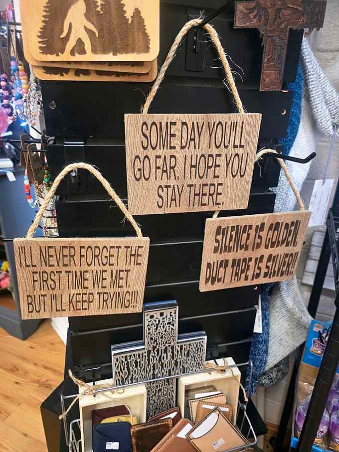 Wooden signs with sayings that perfectly capture every mood from inspirational to "leave me alone, I'm eating fudge."