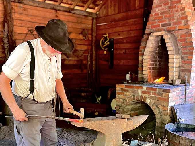 The blacksmith demonstration shows how people made things before Amazon Prime existed, imagine that.