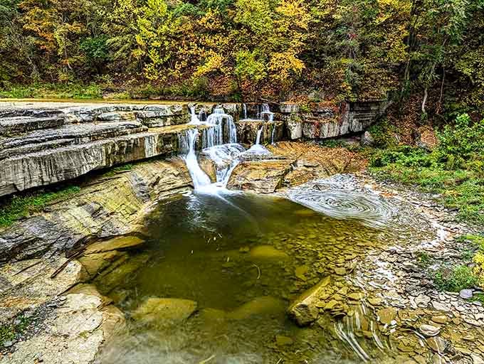 Even the smaller cascades along the creek are worth stopping to admire and photograph extensively.