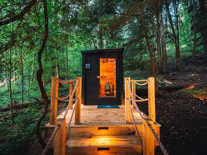 That glowing sauna in the woods is calling your name louder than your responsibilities back home ever could.