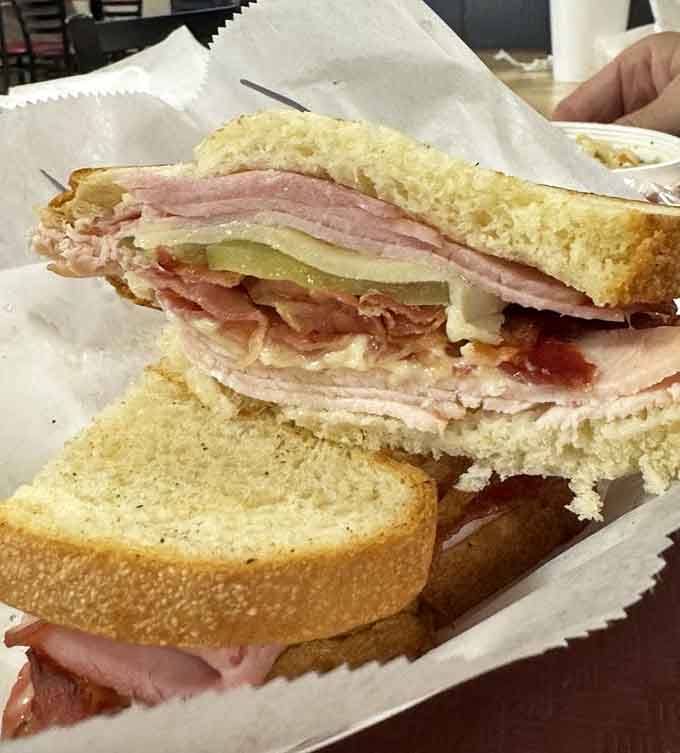When your sandwich needs toothpicks to hold it together, you know you're dealing with serious business here, folks.