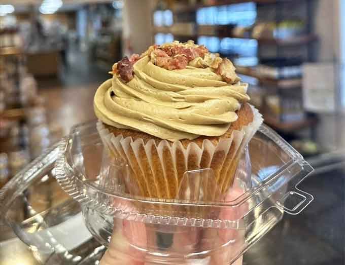 This cupcake's frosting swirl could make a grown person weep with anticipation and pure sugary delight.