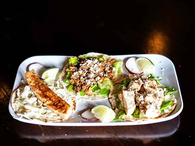 Fresh tacos arranged like edible art prove that presentation matters, but flavor matters even more when done this well.